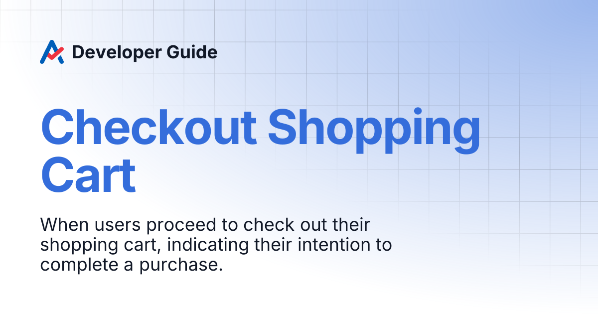 Checkout Shopping Cart | Developer Guide
